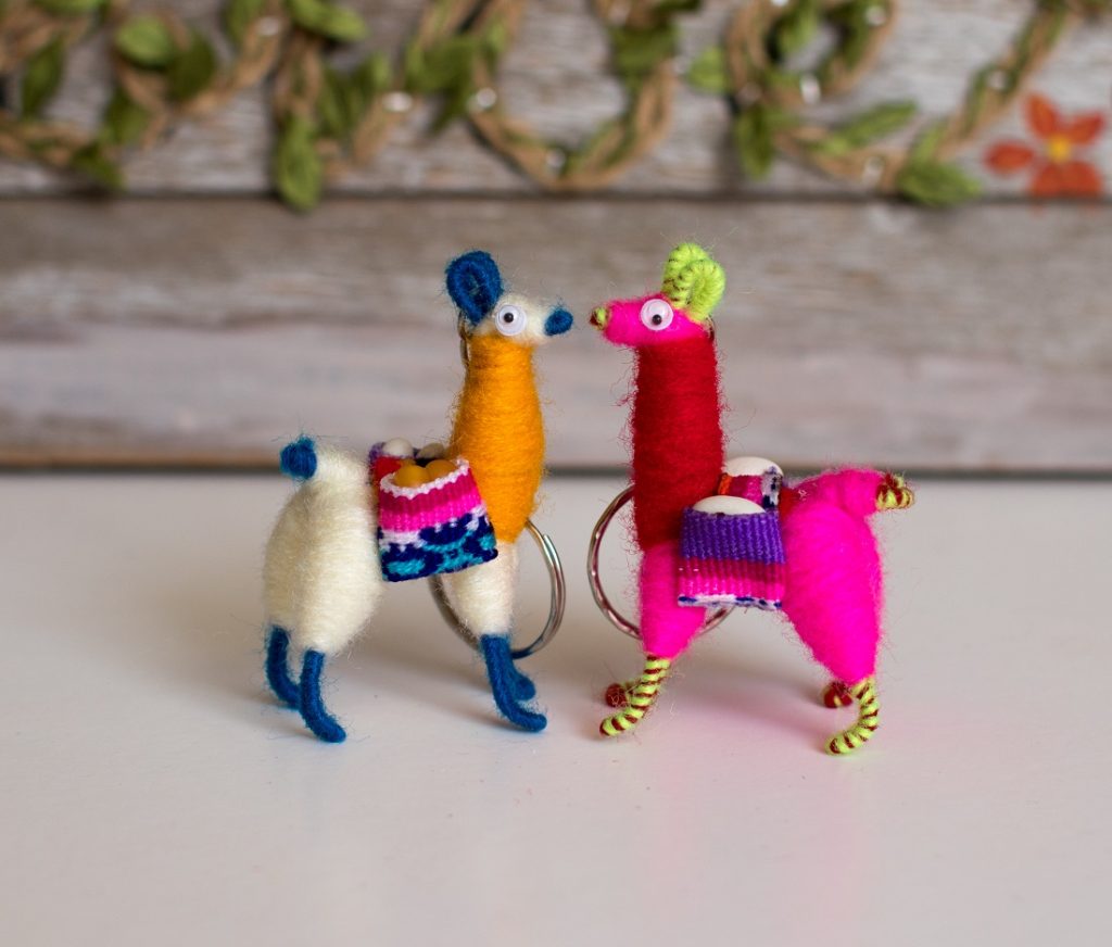 Pack of 12 Llama Key Chain Miniature Peruvian Collectible - Psperu