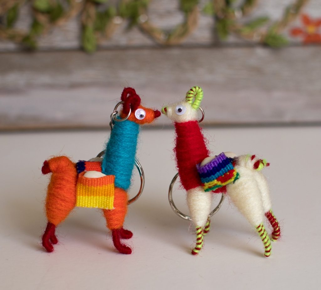 Pack of 12 Llama Key Chain Miniature Peruvian Collectible - Psperu