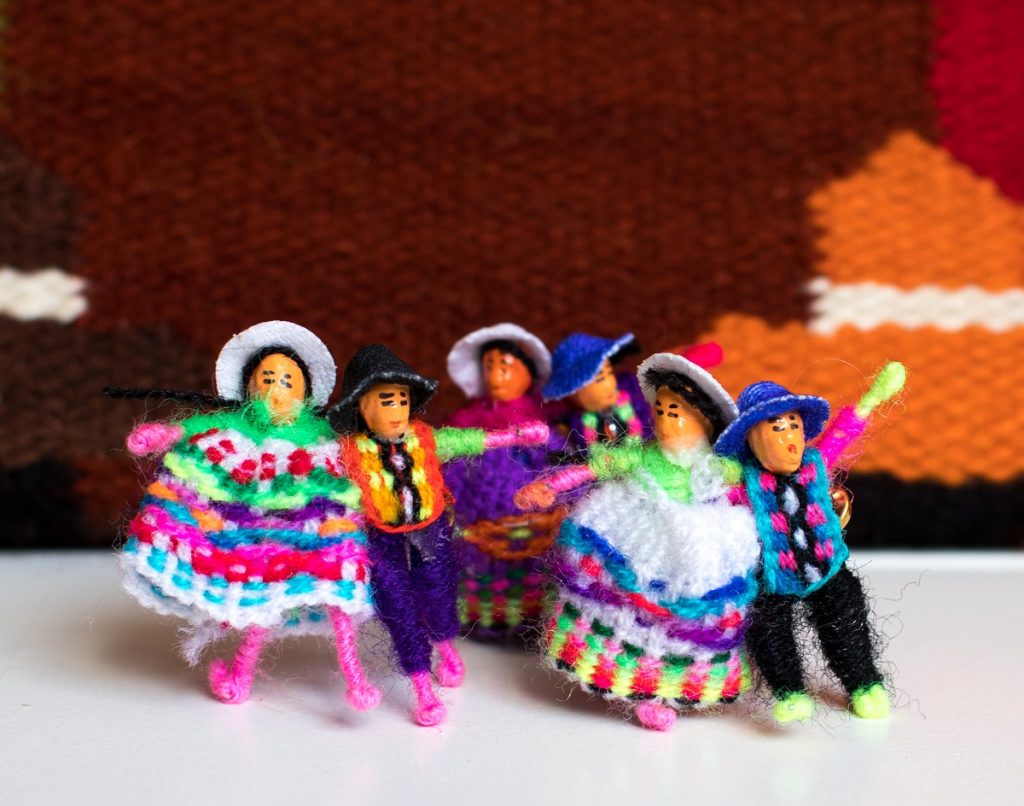 Miniature pin worry dolls handmade from alpaca wool