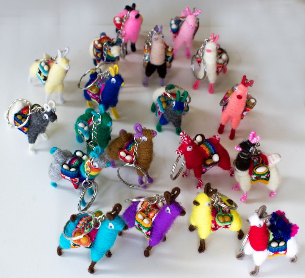 Wholesale Set of 25 Assorted handmade Peruvian Llama Key chain