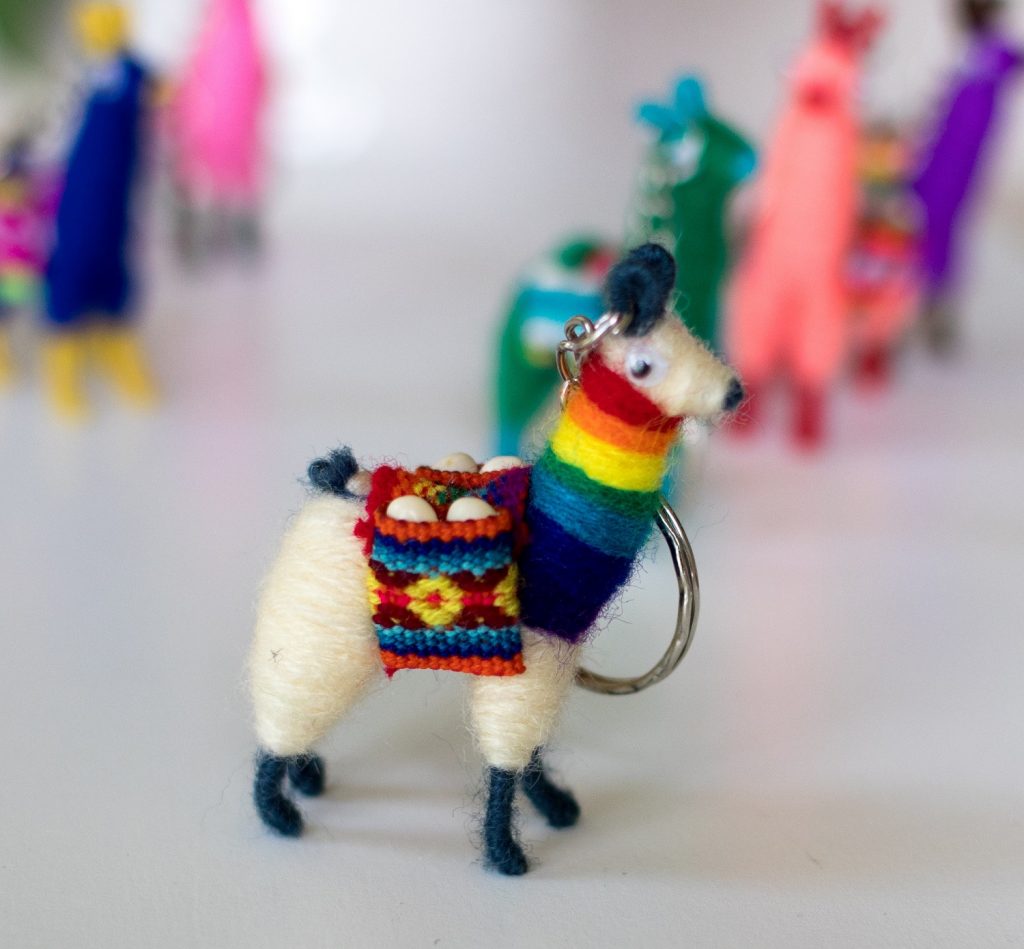 Wholesale Set of 25 Assorted handmade Peruvian Llama Key chain
